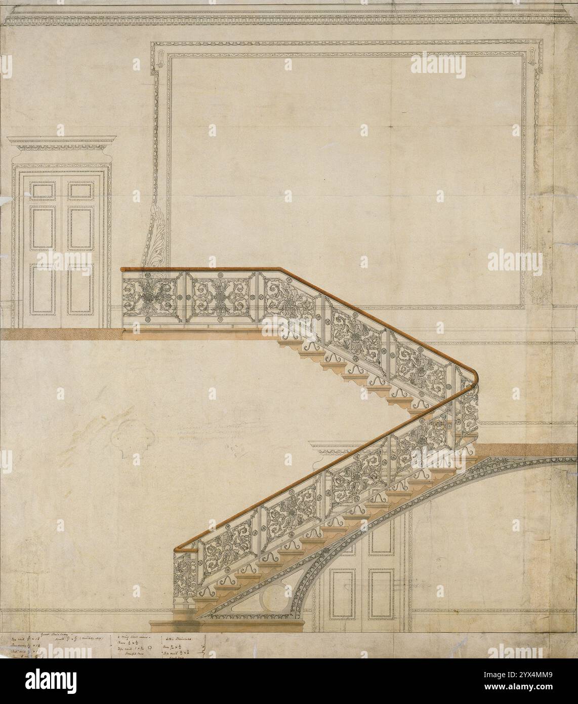 Design, as executed, for the great staircase, Burlington House ...