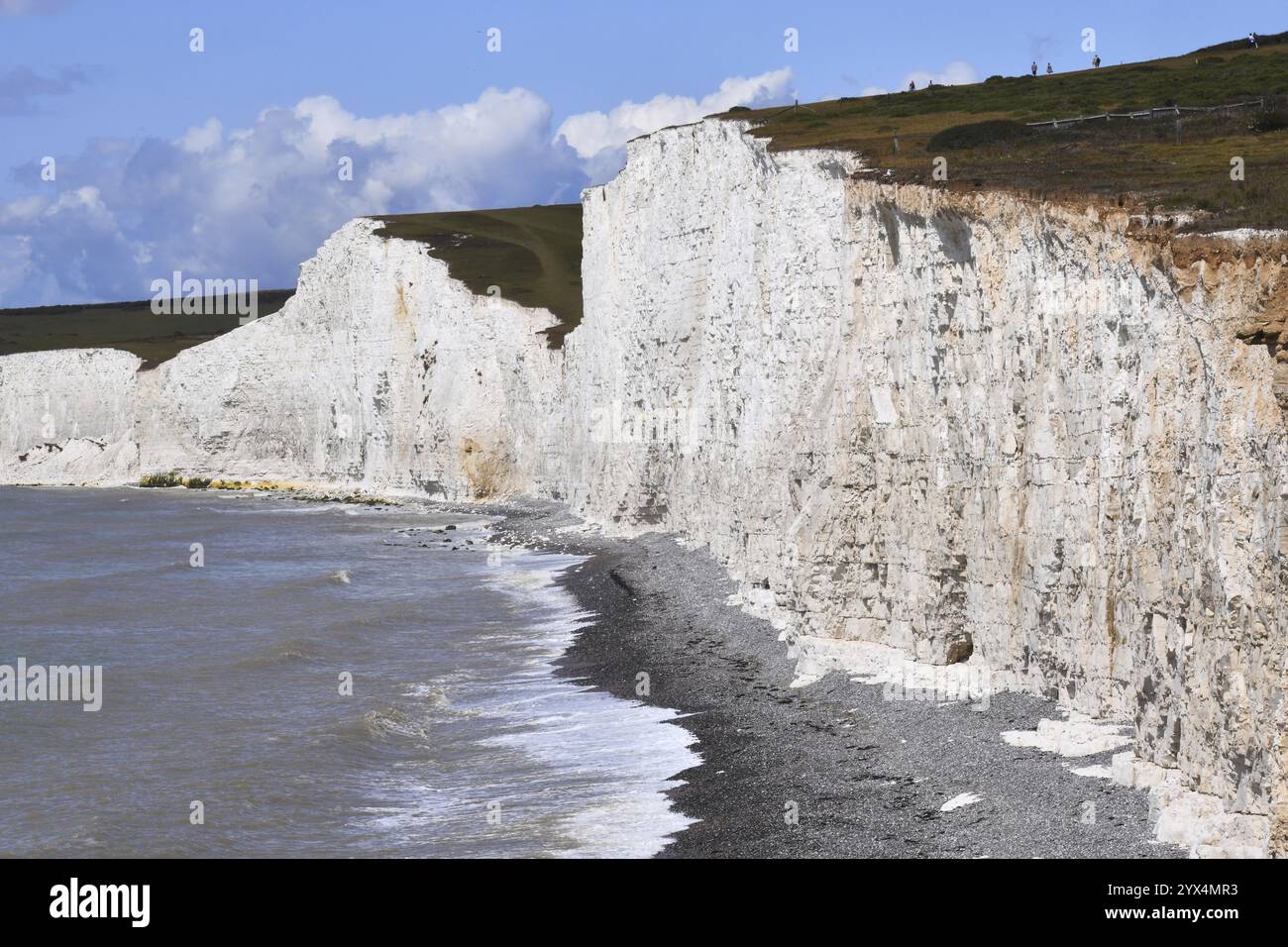 The limestone cliffs of South Down National Park, Eastburn, England ...