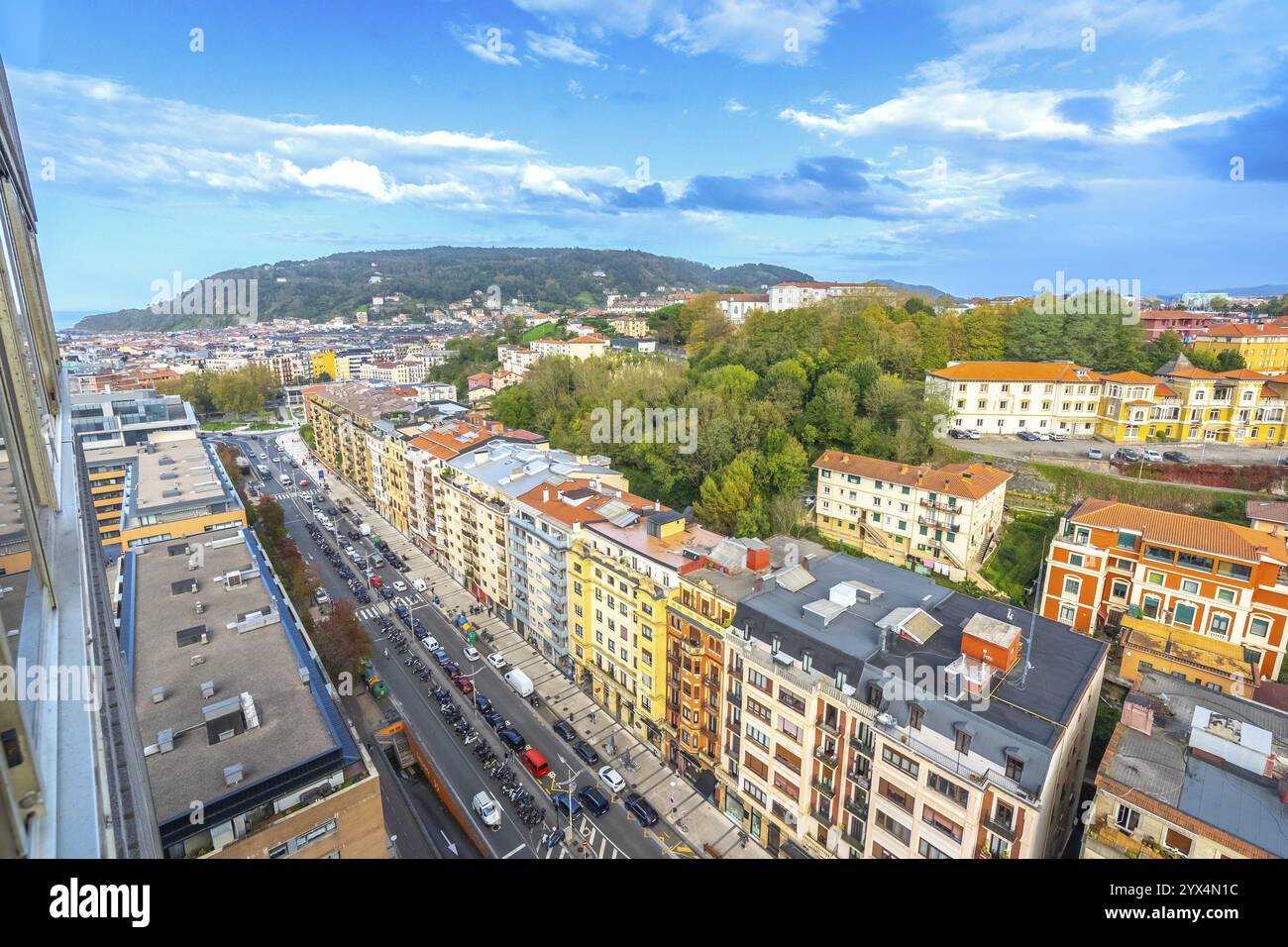 Aerial view of the Egia neighborhood of San Sebastian, Basque Country ...