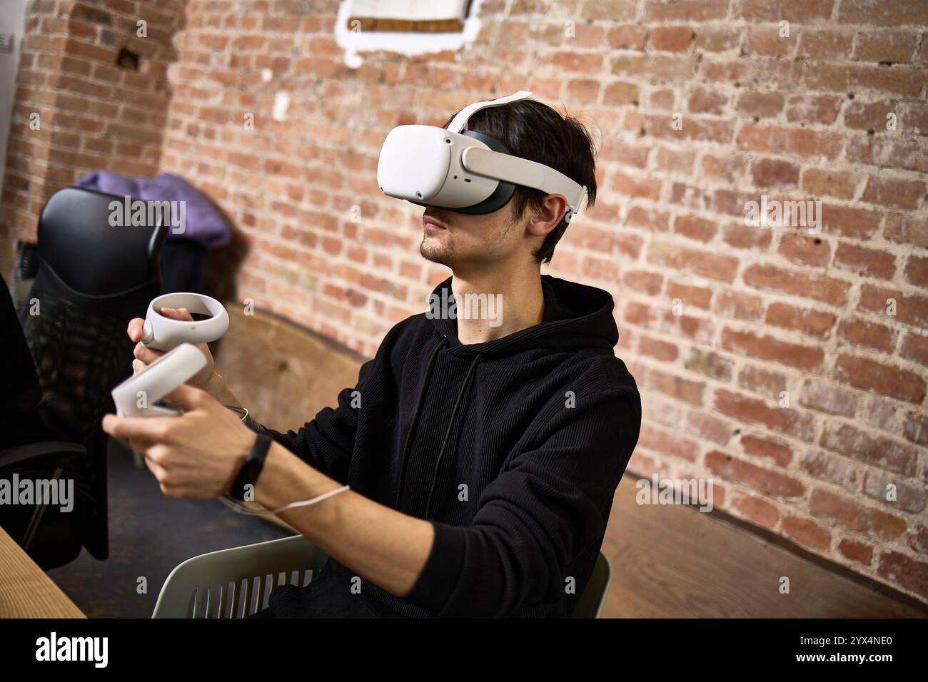 Young professionals exploring virtual hi-res stock photography and ...