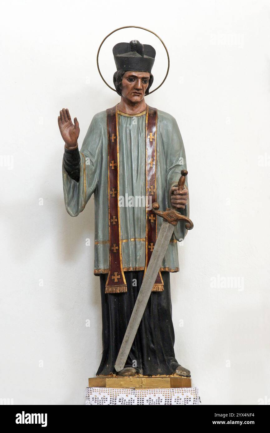 Saint Valentine, statue on the altar of Saint Anthony of Padua in the ...