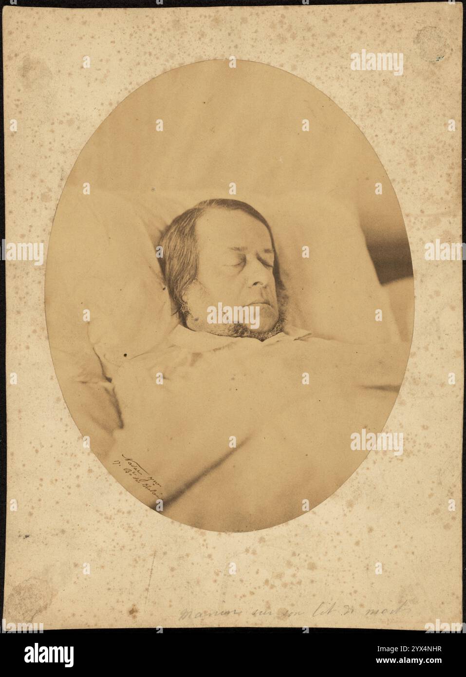 Manin sus son lit de mort, 1857. Portrait of the Italian statesman ...