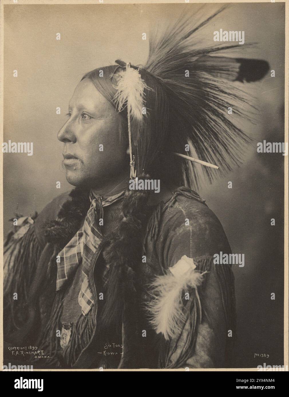 Six Toes, Kiowa, 1899. Head and shoulders portrait of Native American ...