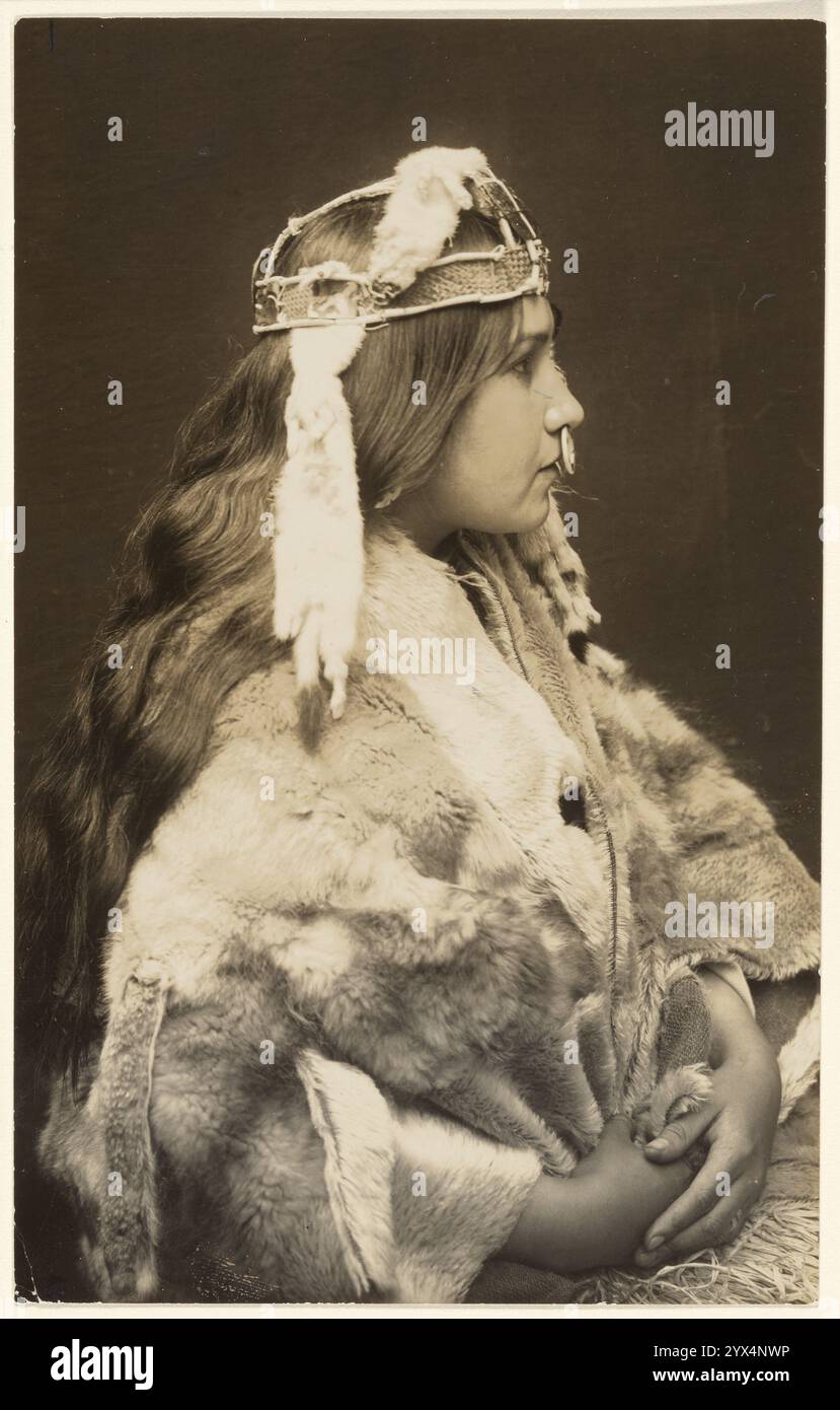 Naida, the Proud Princess, 1914. Portrait profile of young Native ...