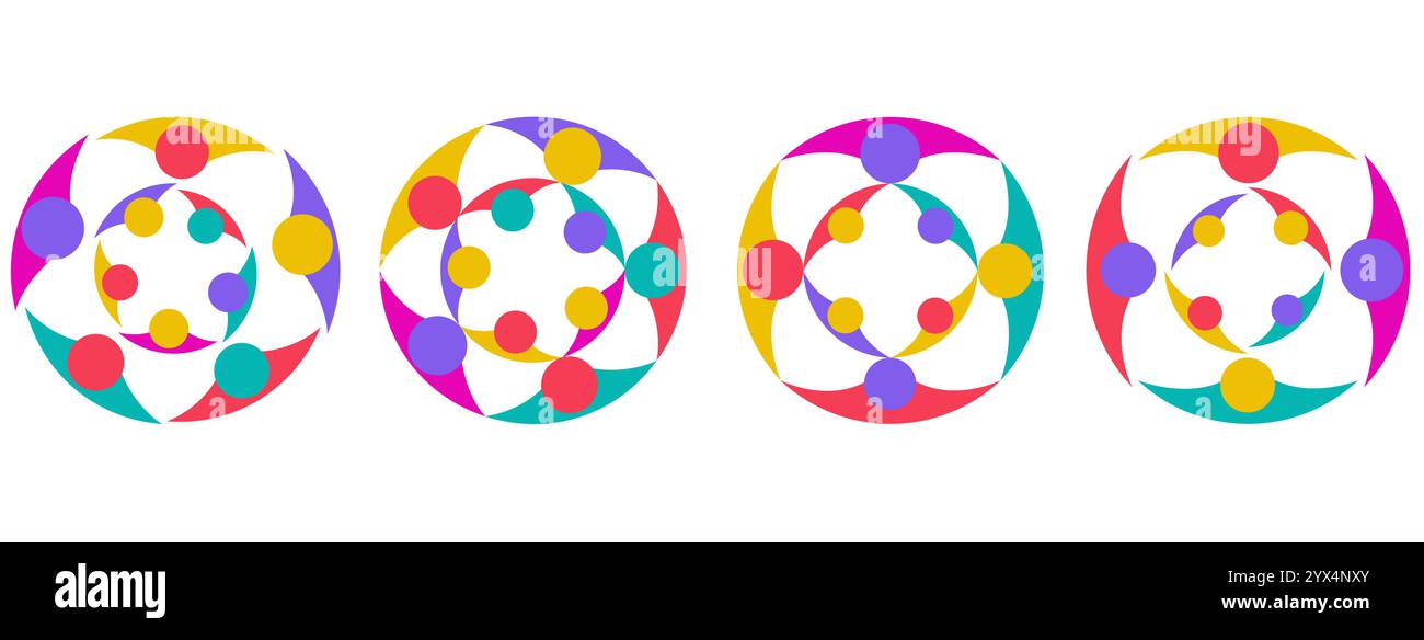 Symbol of unity together and community. Group of people holding hands ...