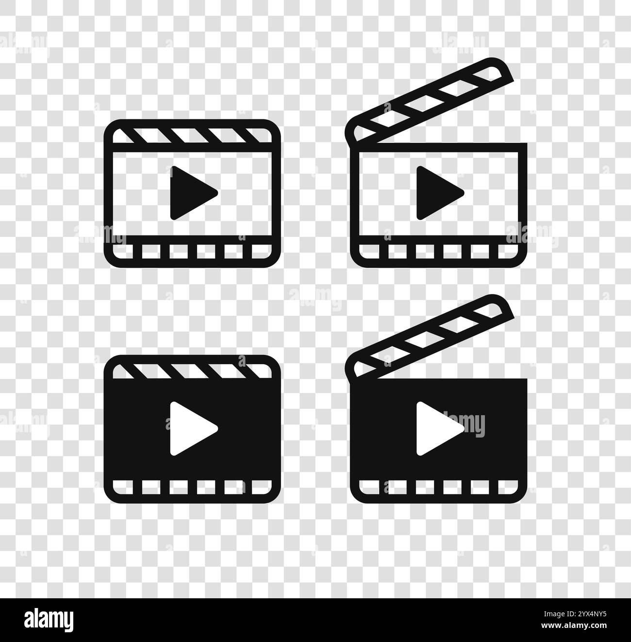 Movie icons layout Black and White Stock Photos & Images - Alamy