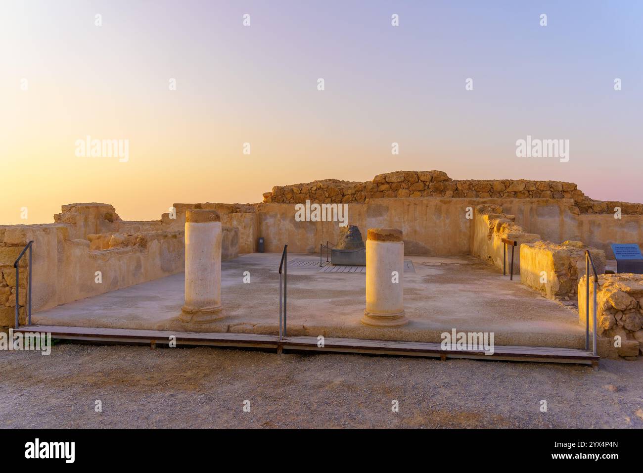Masada, Israel - January 19, 2024: Sunrise view of the Northern Palace ...