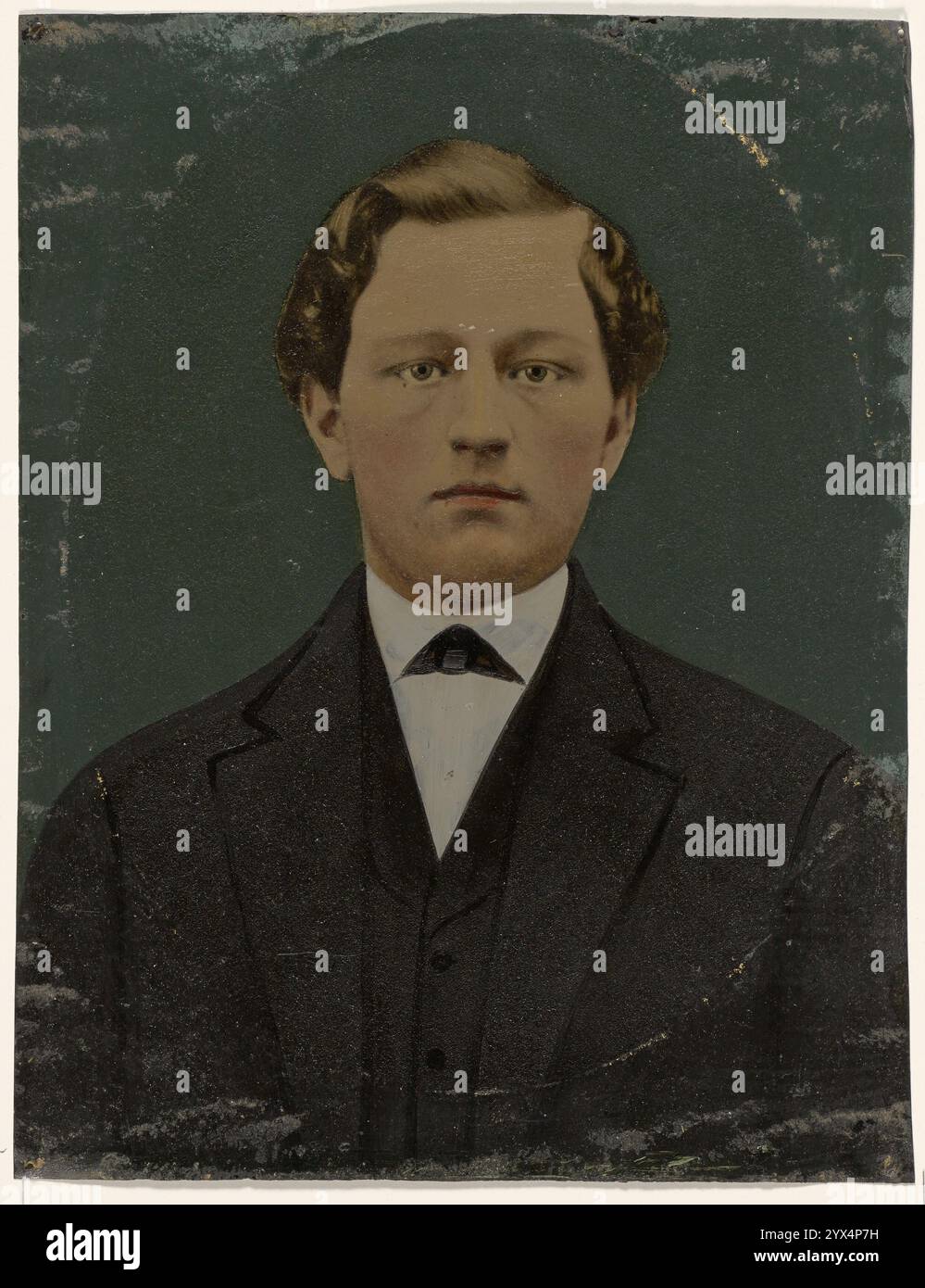 Portrait of man, 1860s-1880s. Portrait of young man with brown hair ...