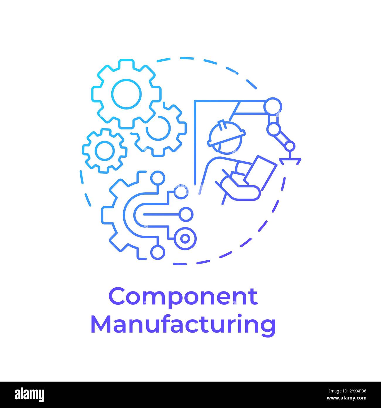 Contract manufacturing blue gradient concept icon Stock Vector Image ...