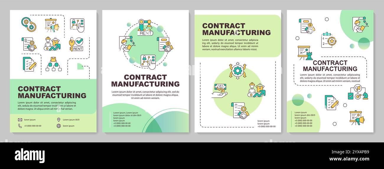 Contract manufacturing green gradient brochure template Stock Vector ...