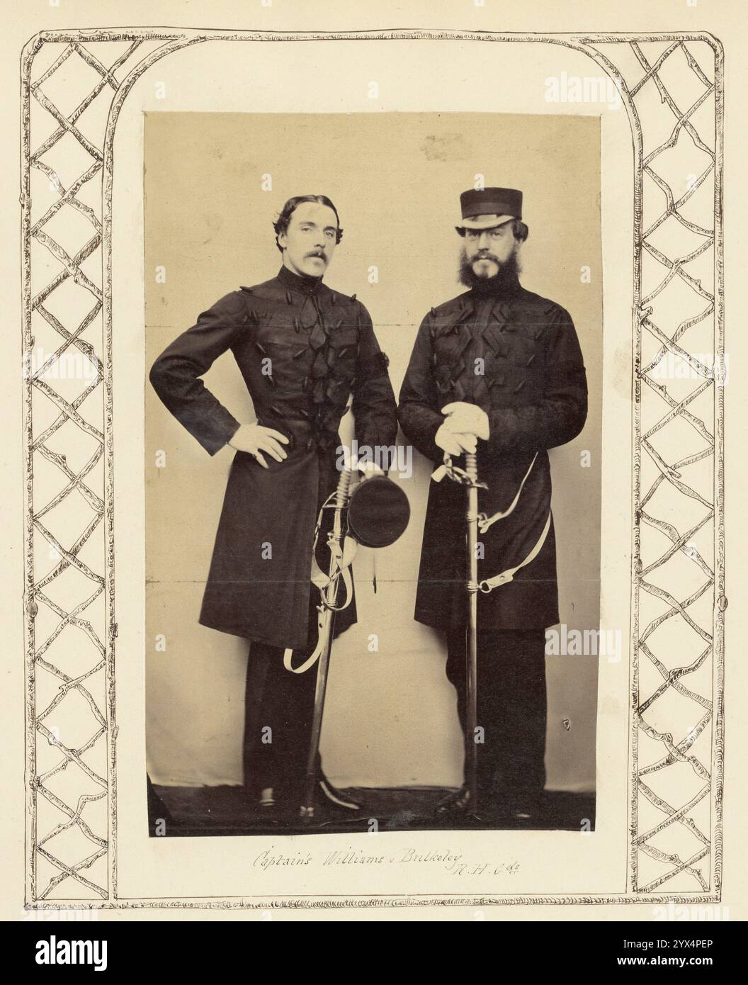 Captain Williams and Captain Bulkeley, Royal Horse Guards, about 1860-1865. Portrait of two men ...