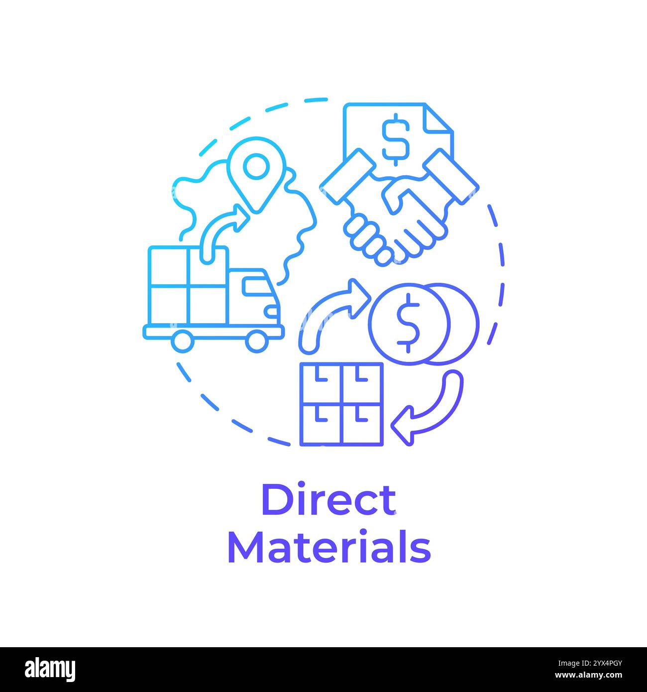 Direct materials blue gradient concept icon Stock Vector Image & Art ...