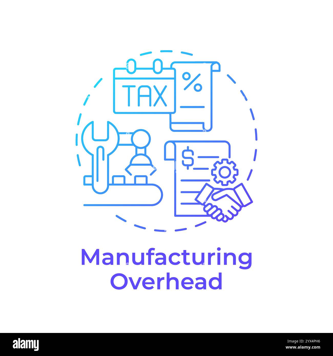 Manufacturing overhead blue gradient concept icon Stock Vector Image ...