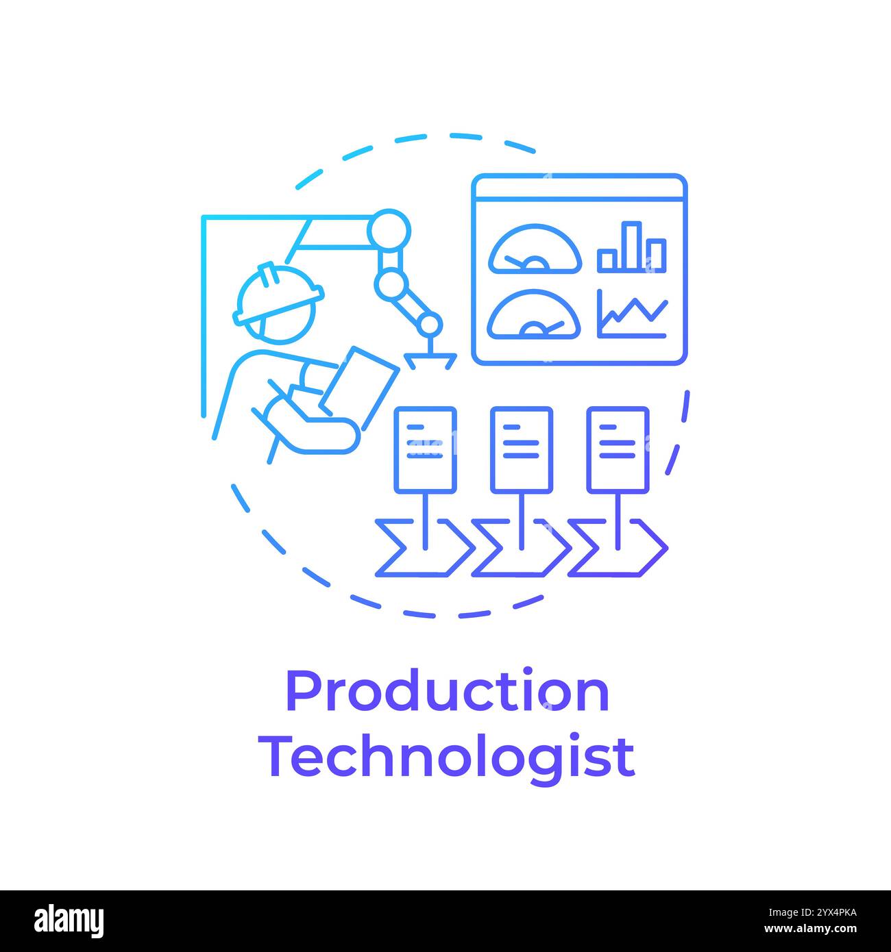 Production workflow icon outline Cut Out Stock Images & Pictures - Alamy