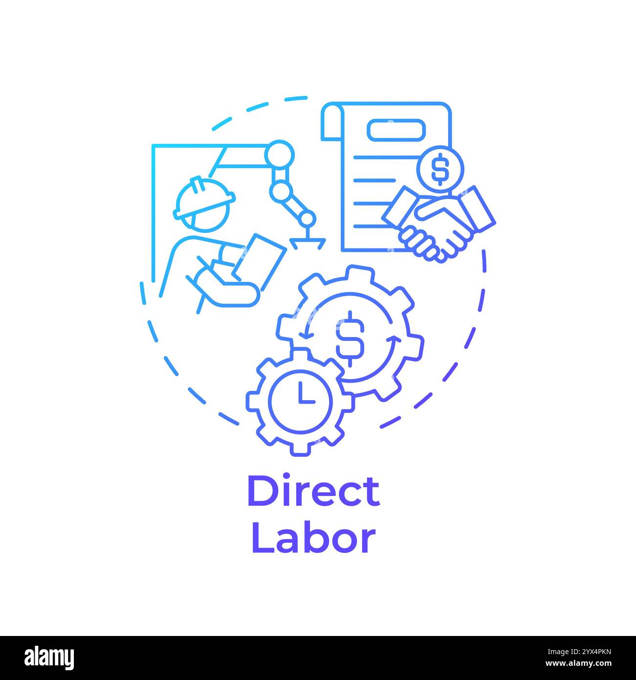 Direct labor blue gradient concept icon Stock Vector Image & Art - Alamy