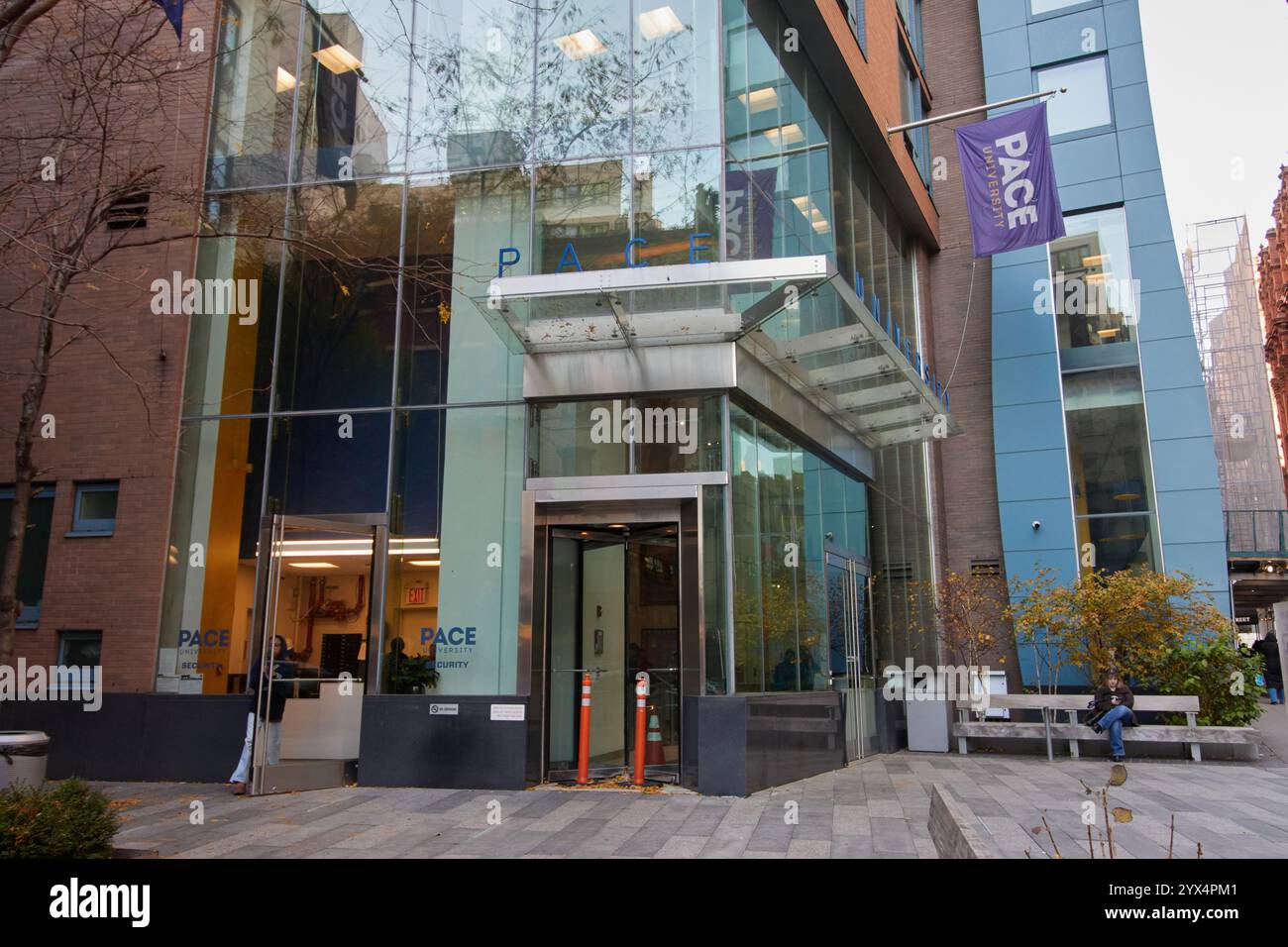 entrance to Pace University campus at Beekman street in lower manhattan ...
