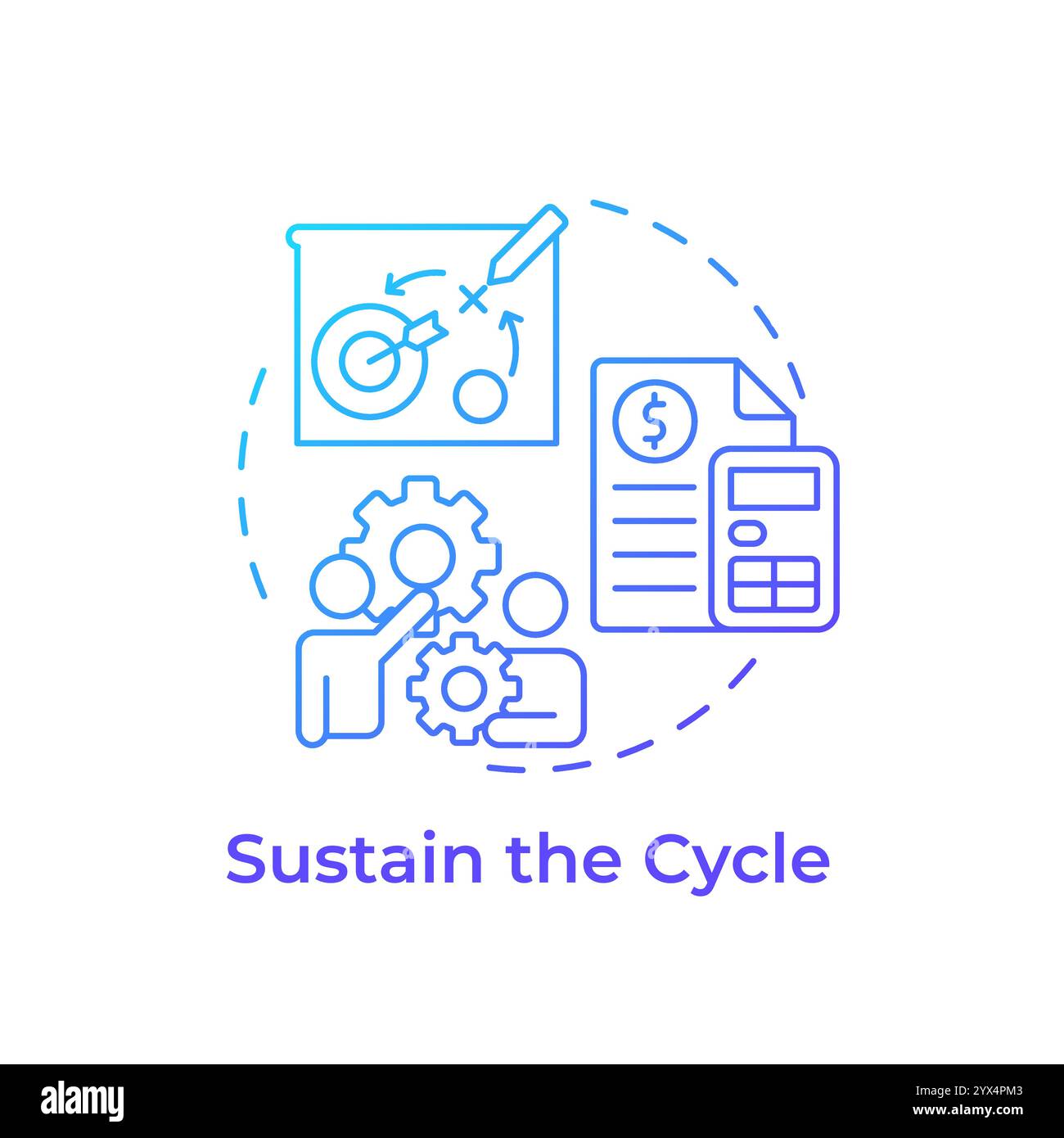 Sustain cycle blue gradient concept icon Stock Vector Image & Art - Alamy