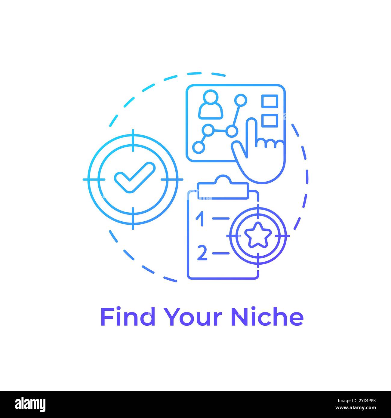 Find your niche blue gradient concept icon Stock Vector Image & Art - Alamy