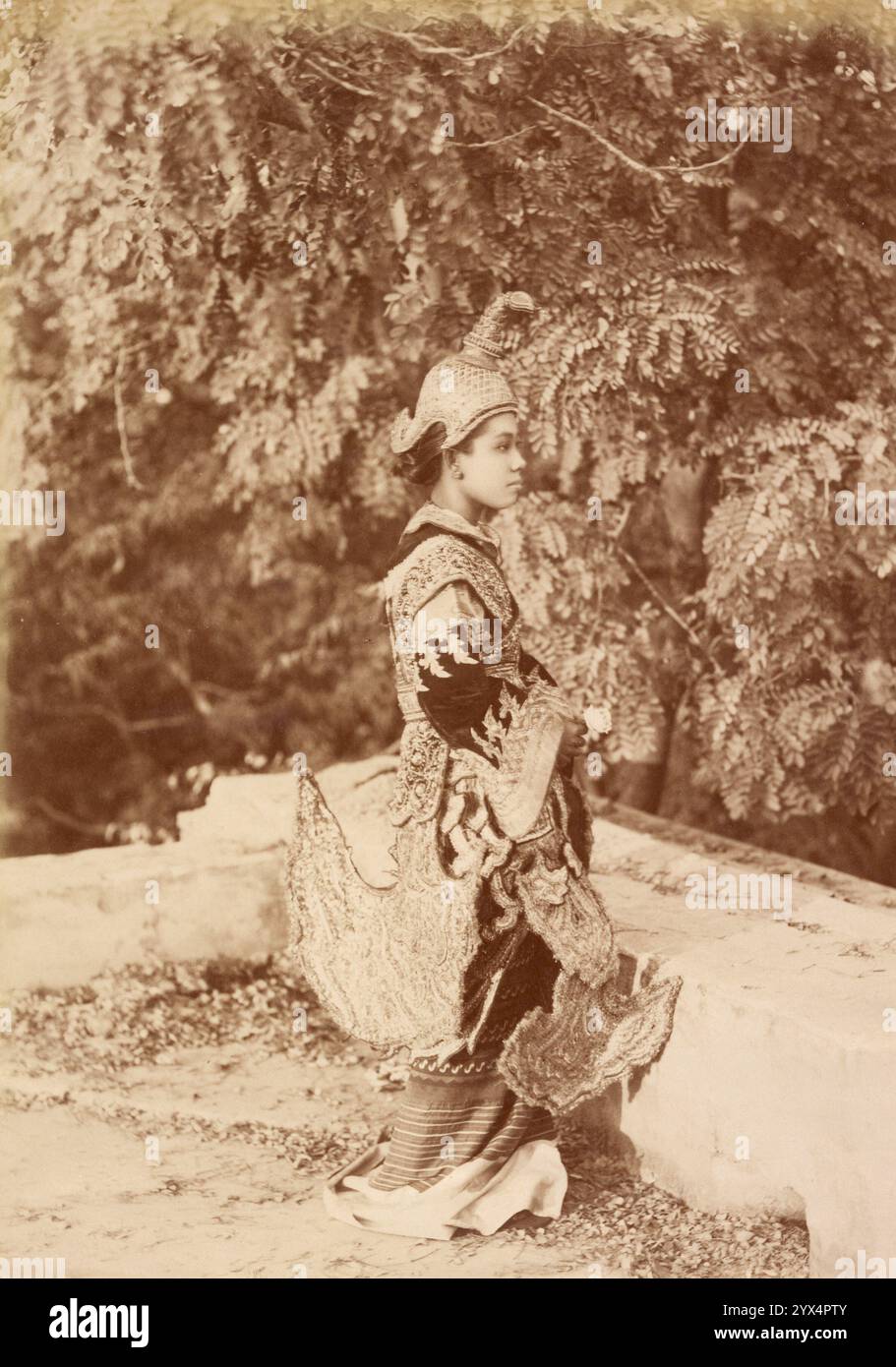 Burmese Princess, about 1885. Full length portrait of a Burmese woman ...