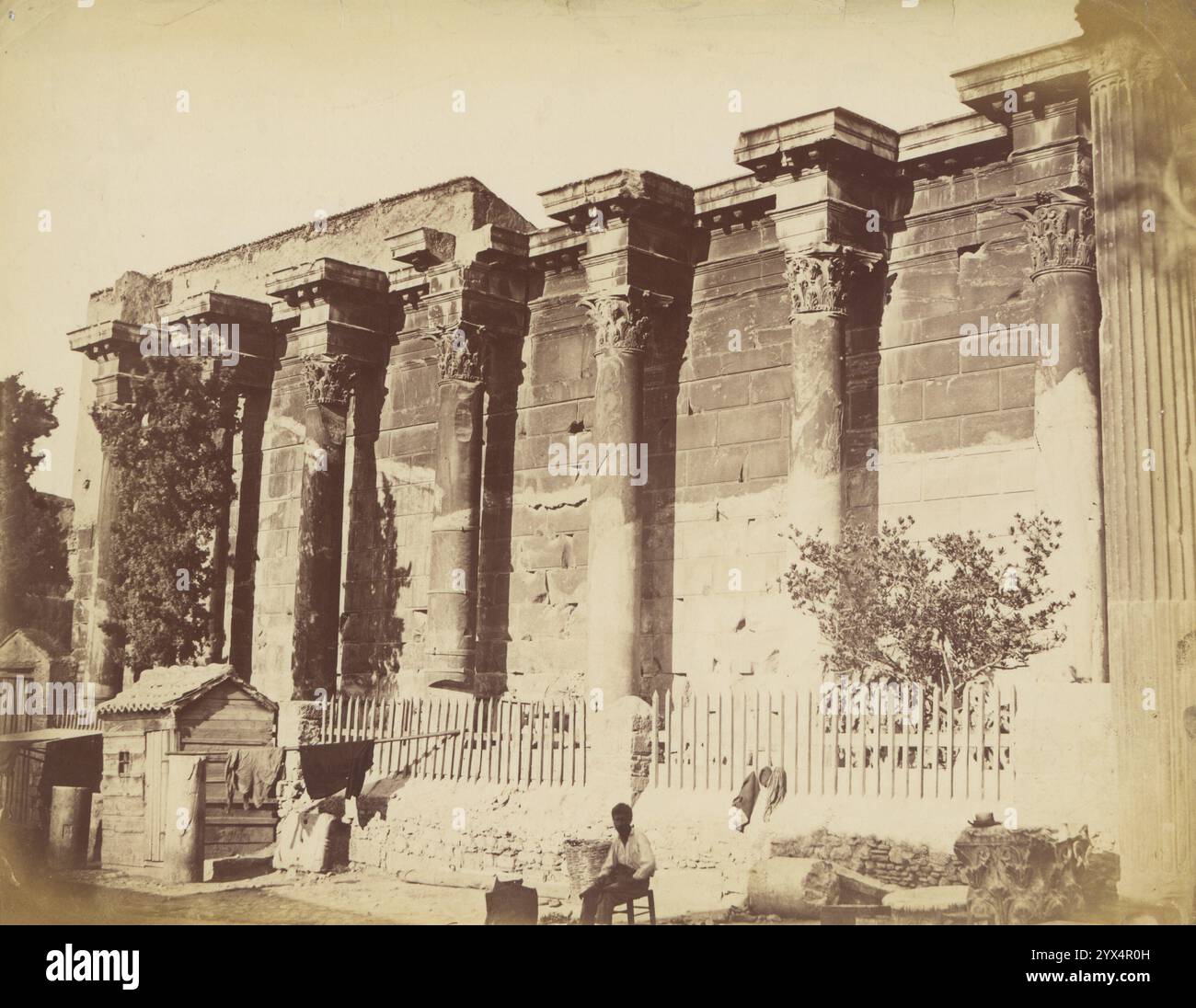 Greek View, 1860s. Additional Info: The exterior wall of a classical ...