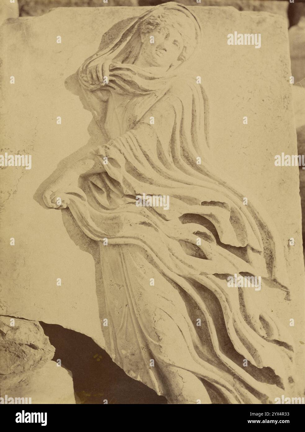 Sculptural fragment - dancing Maenad in high relief, 1865. Additional ...