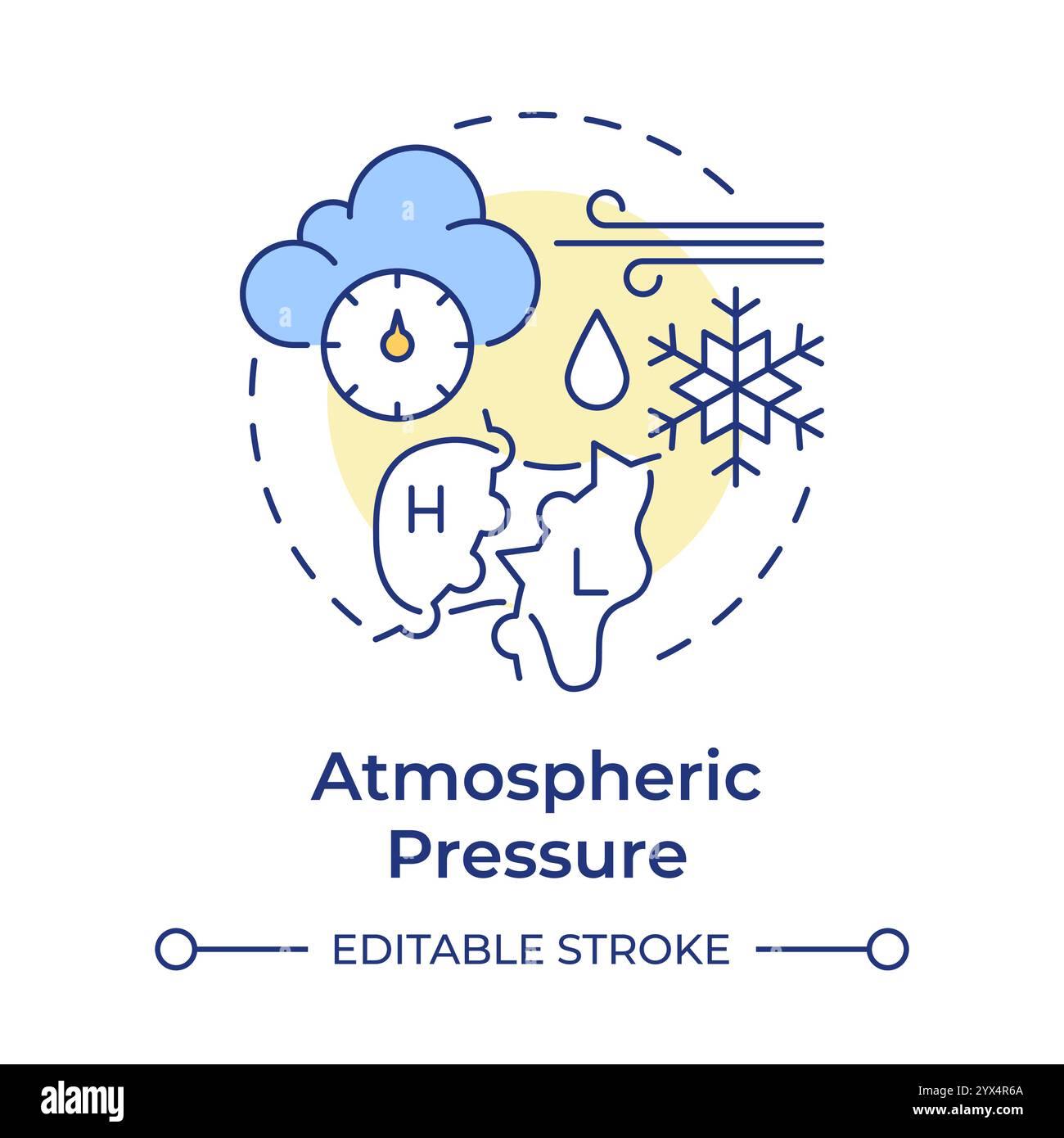 Atmospheric pressure multi color concept icon Stock Vector Image & Art ...