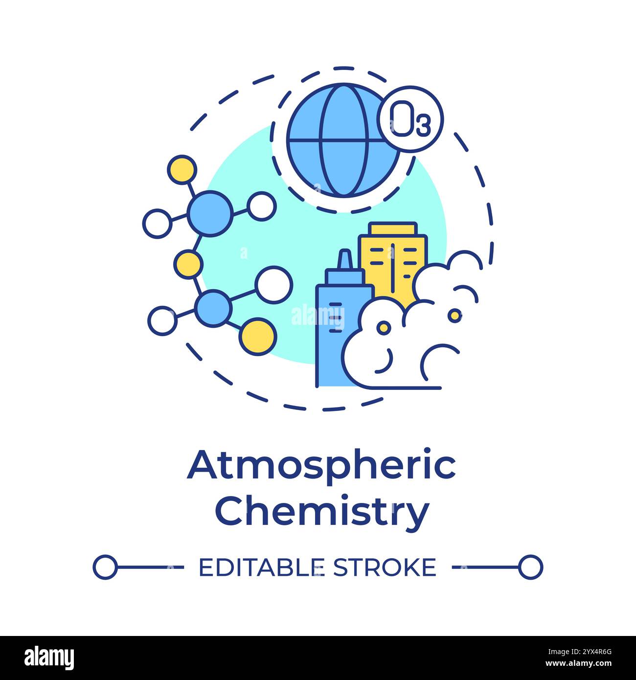 Atmospheric chemistry multi color concept icon Stock Vector Image & Art ...