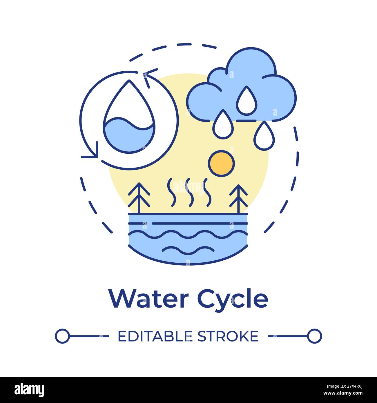 Water cycle multi color concept icon Stock Vector Image & Art - Alamy