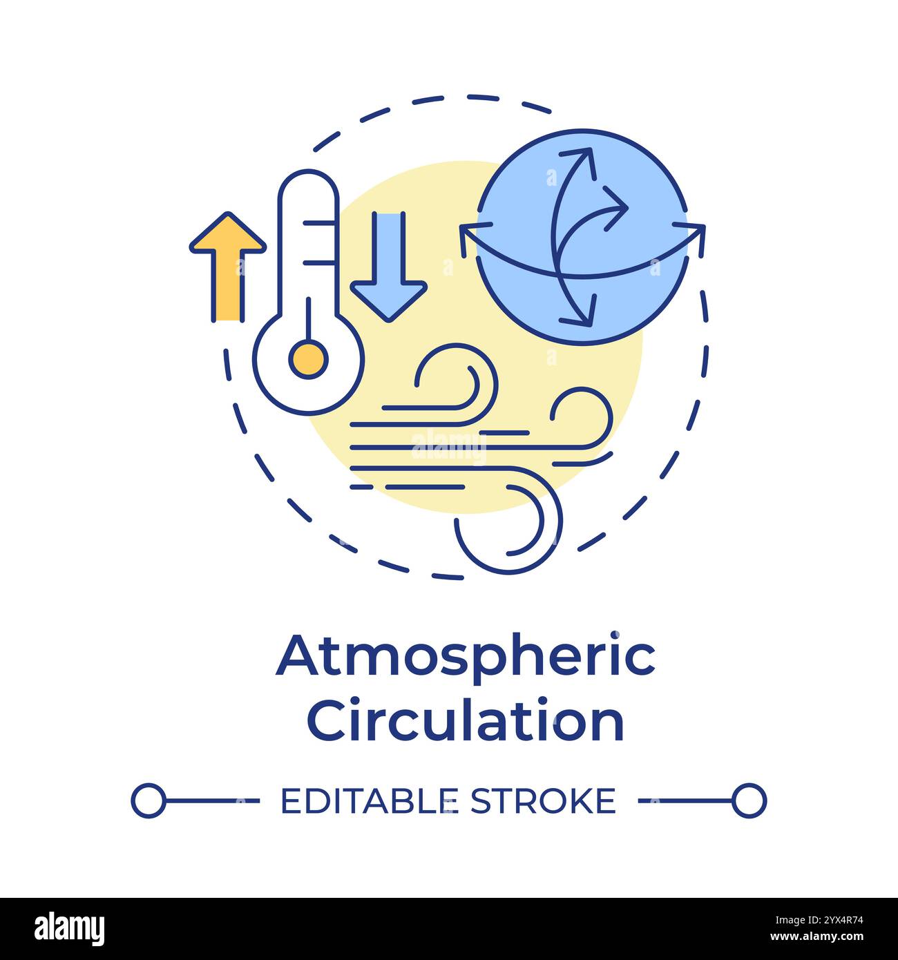 Atmospheric circulation multi color concept icon Stock Vector Image ...