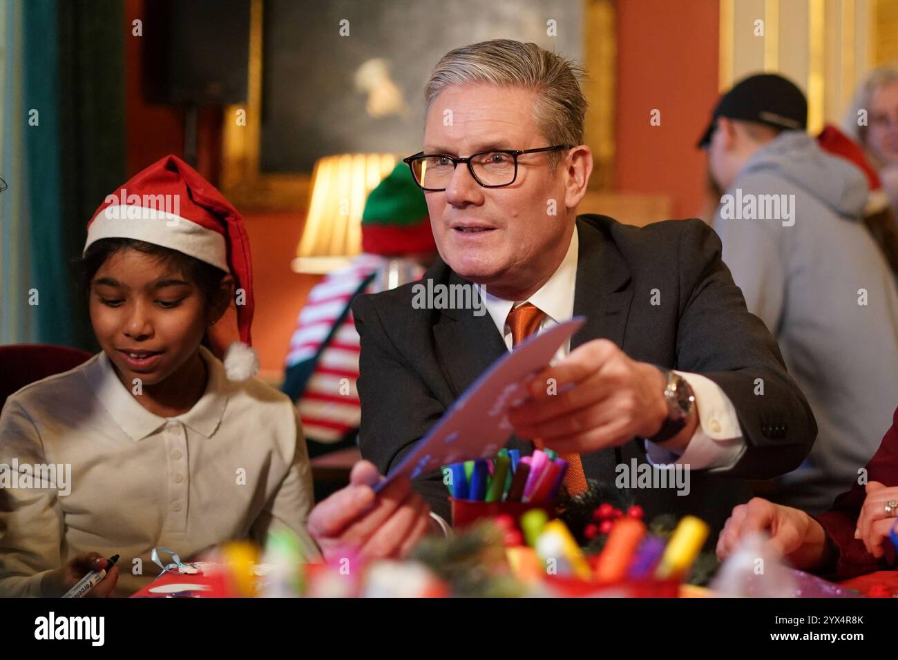Britain's Prime Minister Keir Starmer, with his wife Victoria, host a ...