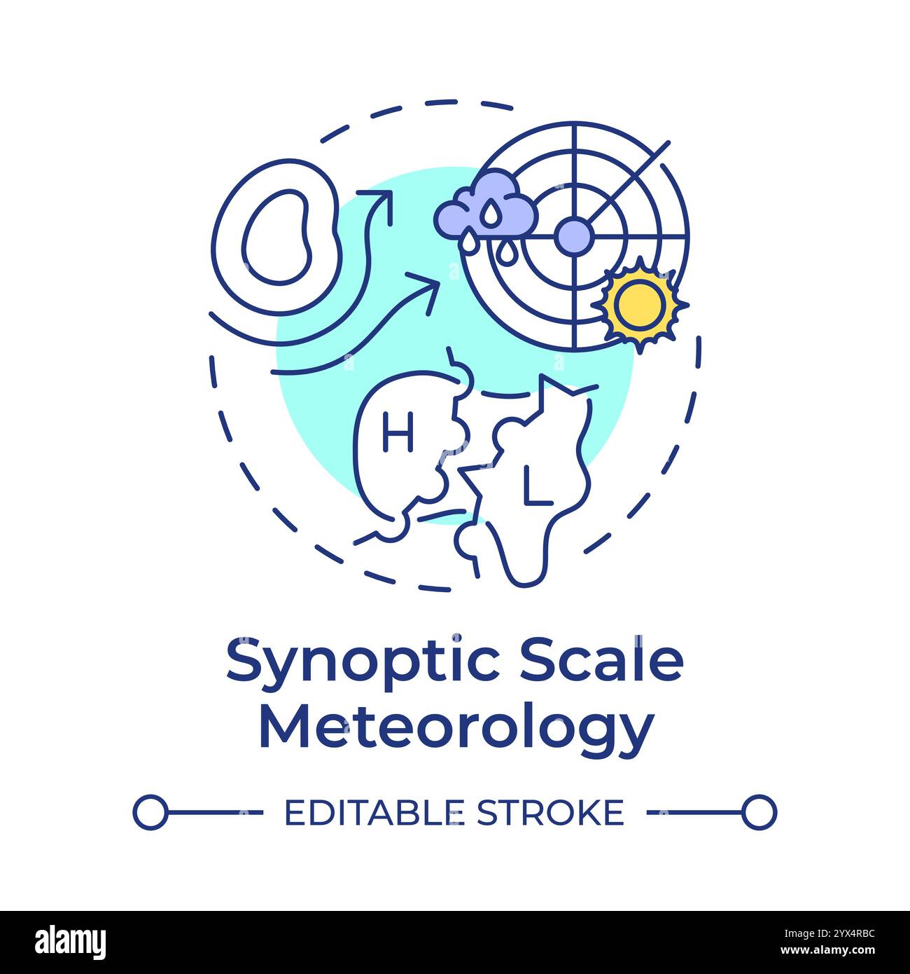 Synoptic scale meteorology multi color concept icon Stock Vector Image ...