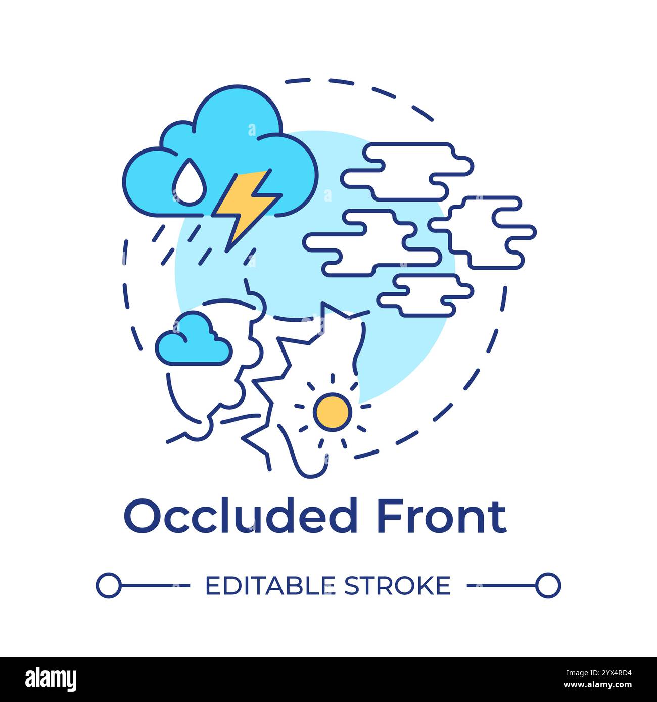 Occluded front multi color concept icon Stock Vector Image & Art - Alamy