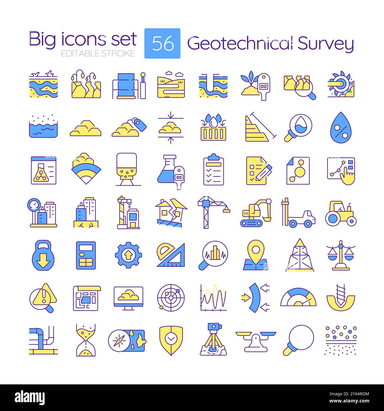 Geotechnical survey RGB color icons set Stock Vector Image & Art - Alamy