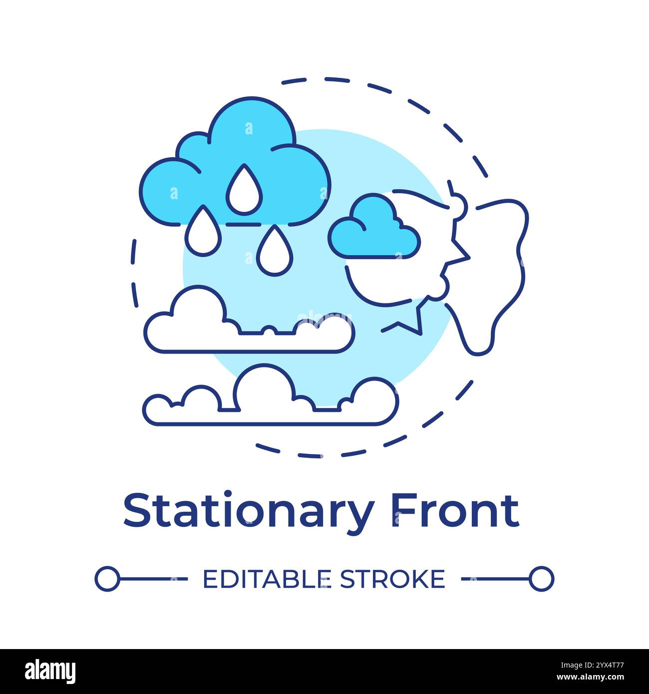 Stationary front multi color concept icon Stock Vector Image & Art - Alamy