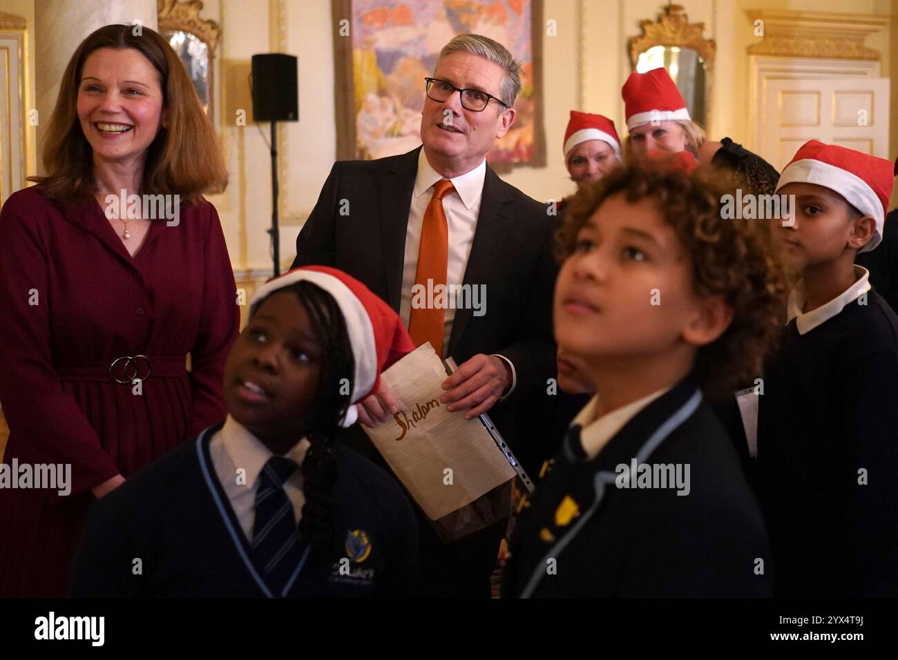 Britain's Prime Minister Keir Starmer and his wife Victoria host a ...
