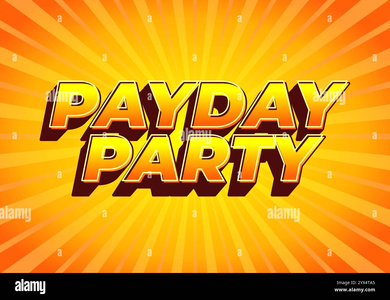 Payday party. Text effect design for social media ads in 3D style Stock ...