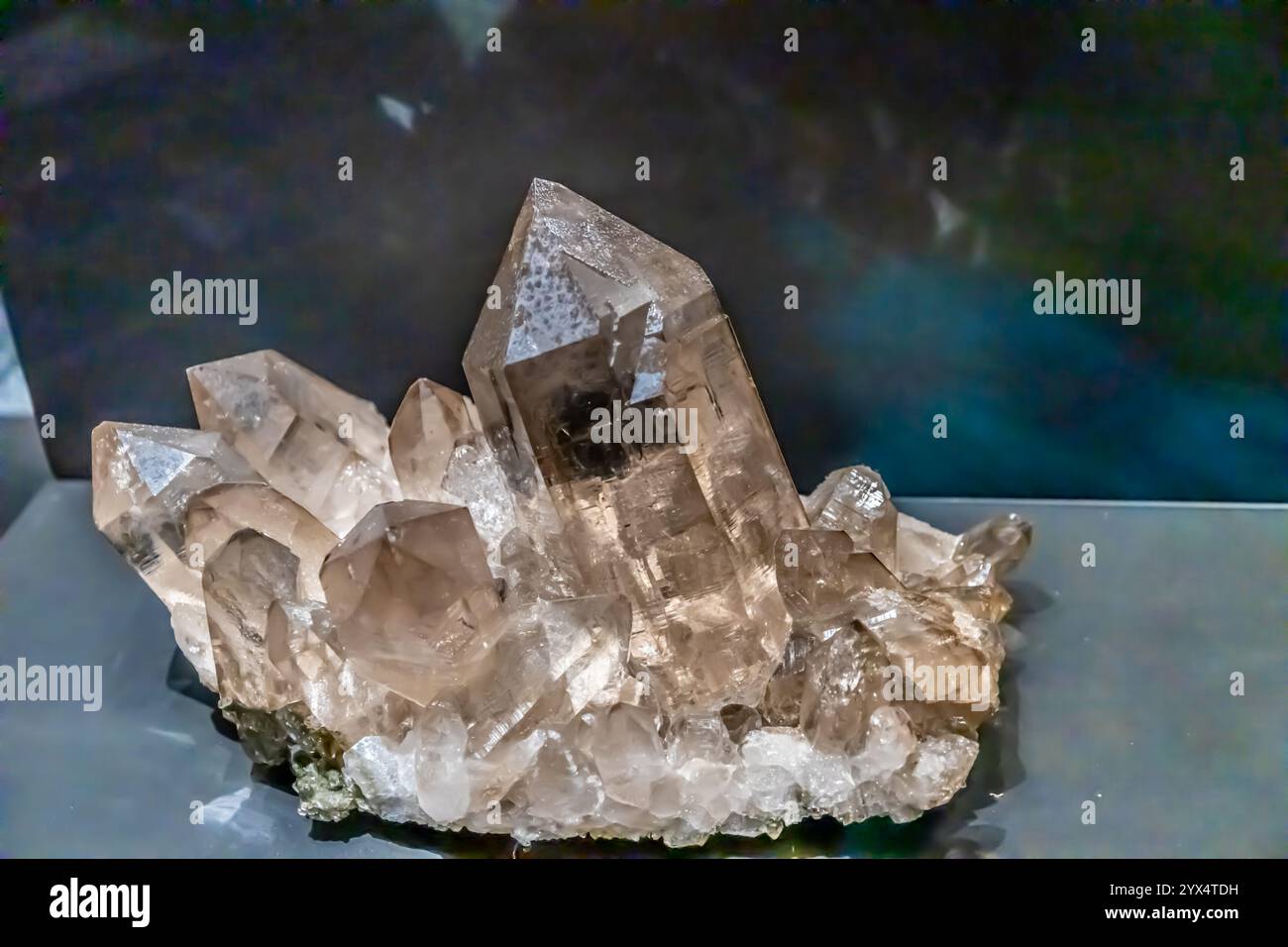 Crystals in the crystal museum of mineralogy in Chamonix alpine valley ...