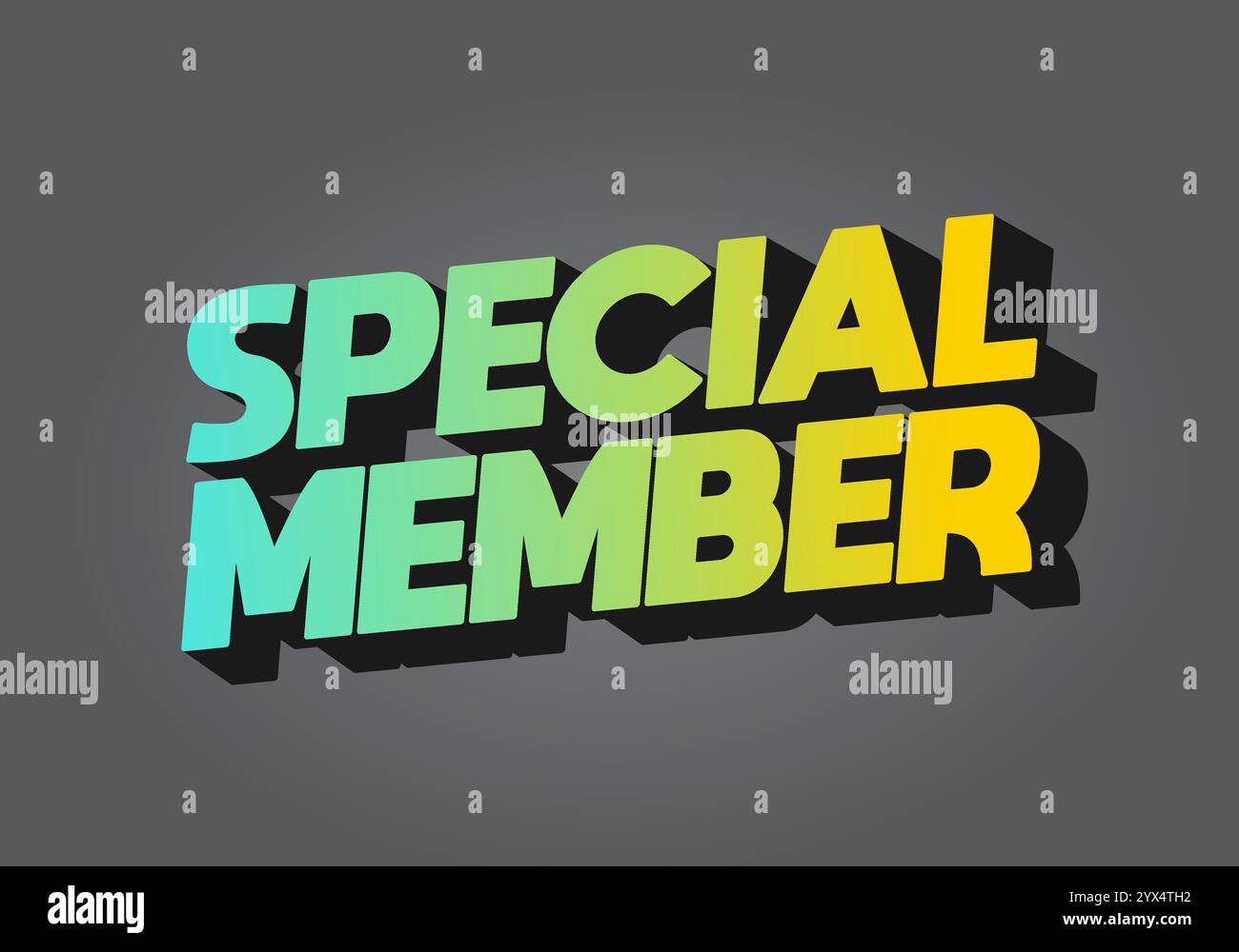 Special member. Text effect design in modern colors with 3D effect look ...