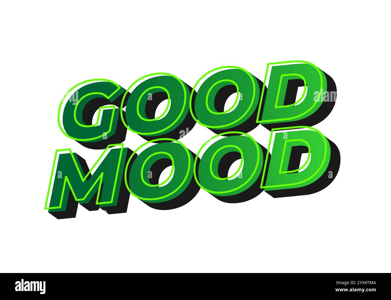 Good mood. Text effect design in eye catching colors with 3D look Stock ...