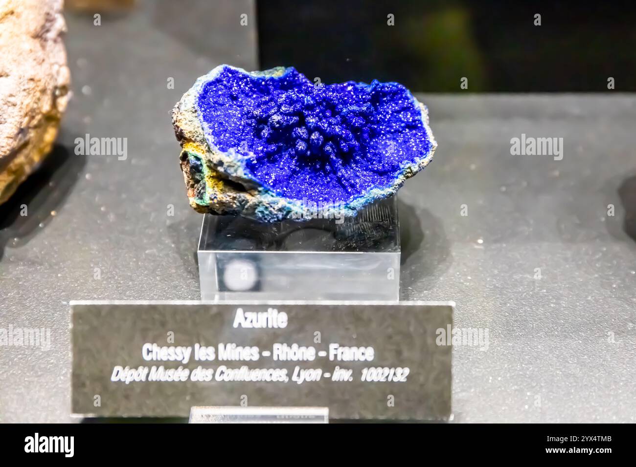 Crystals in the crystal museum of mineralogy in Chamonix alpine valley ...