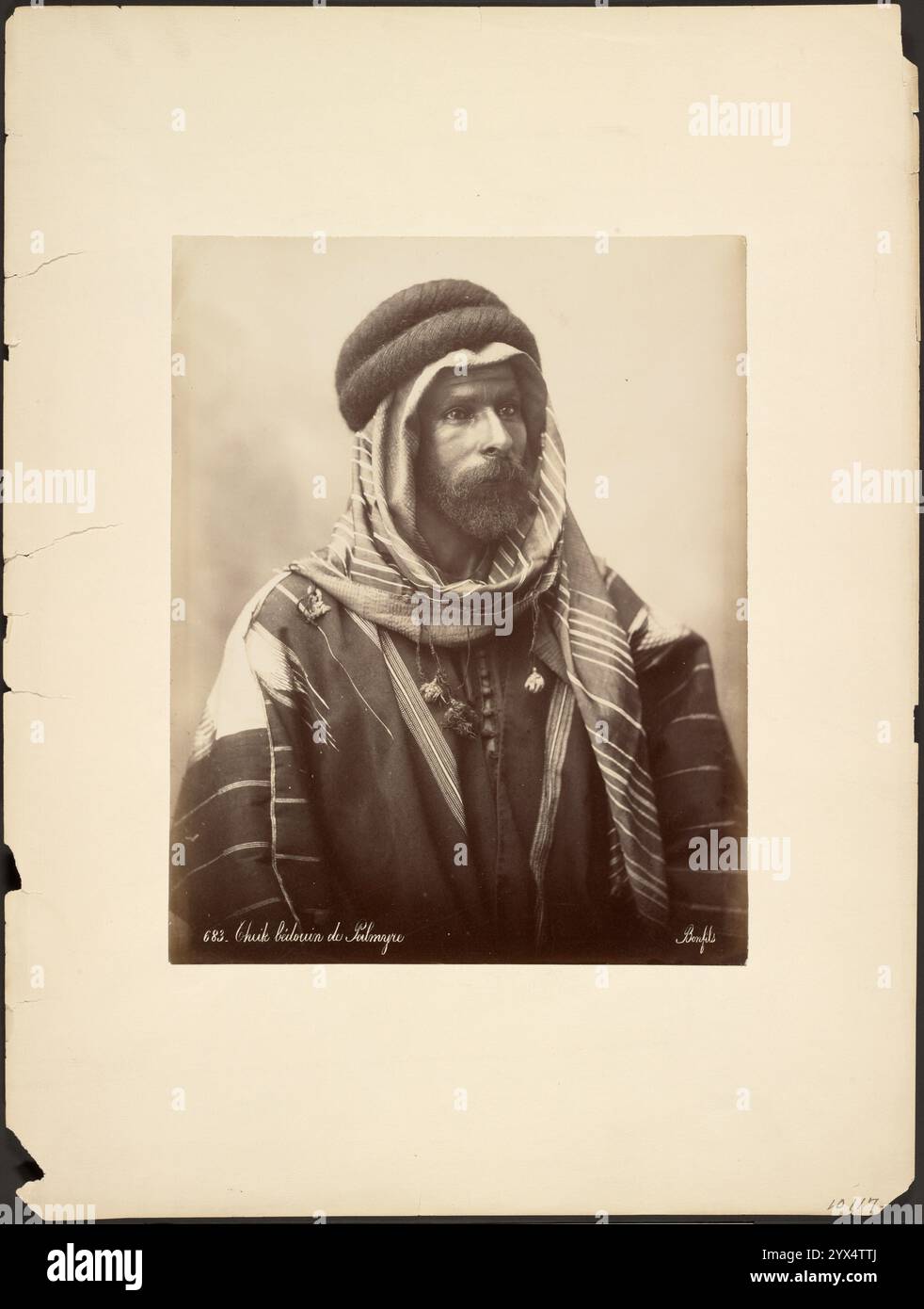 Cheik bédouin du Palmyre, about 1870-1880. Additional Info: Portrait of a Bedouin man, wearing ...