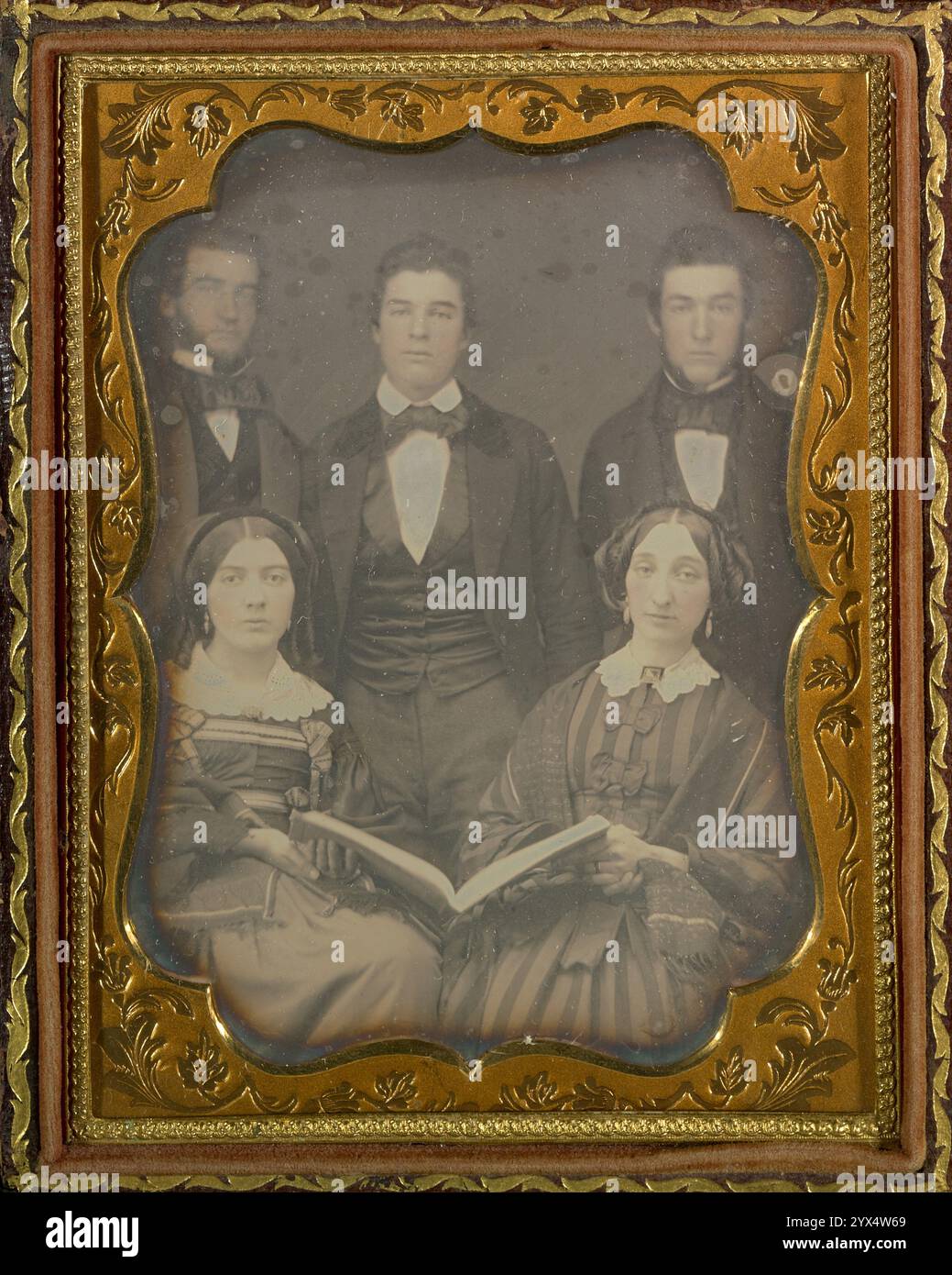 Group Portrait of Five People, about 1850-1855. Additional Info: Three ...