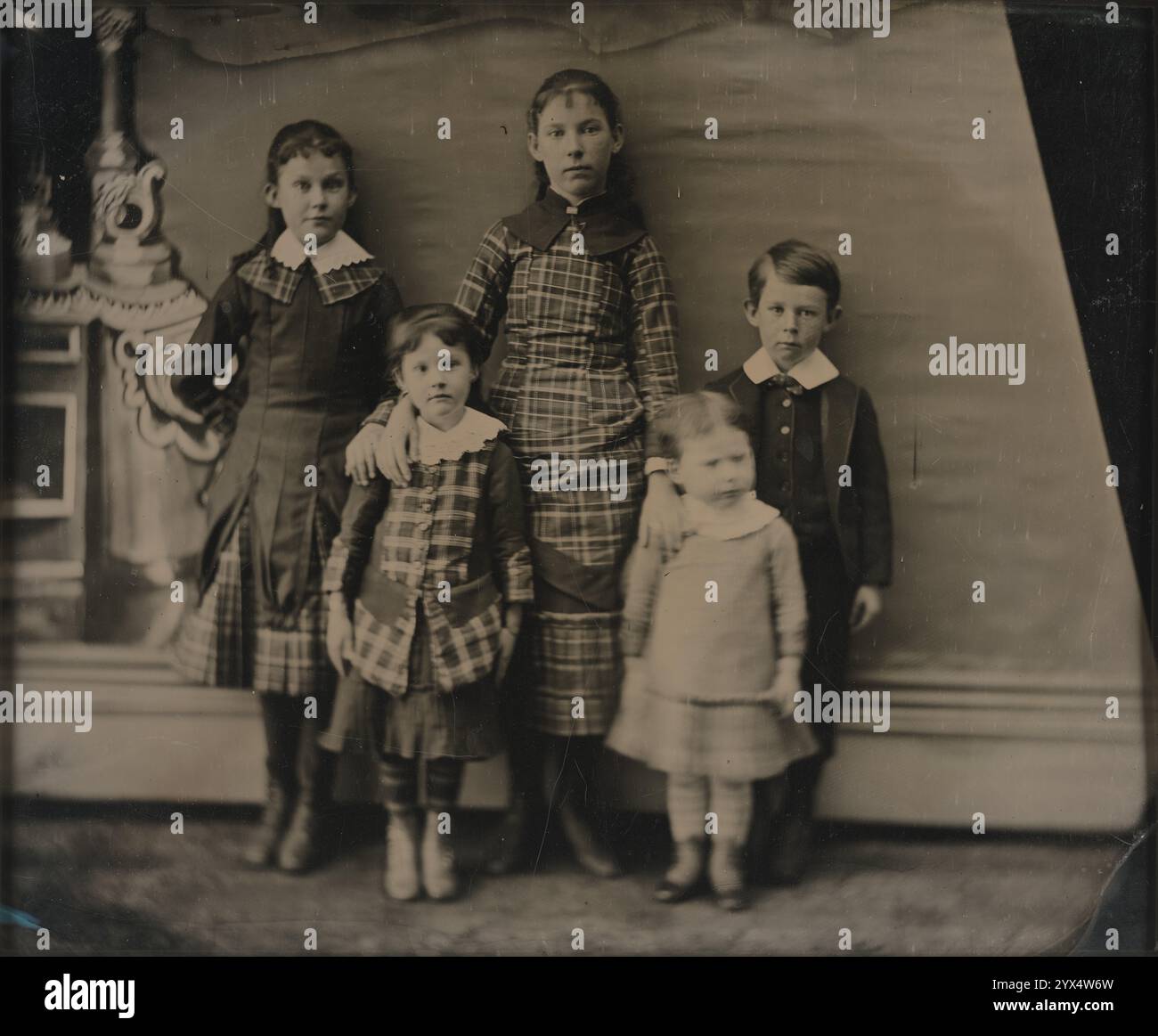 Portrait of Five Children, about 1870. Additional Info: Four girls and ...
