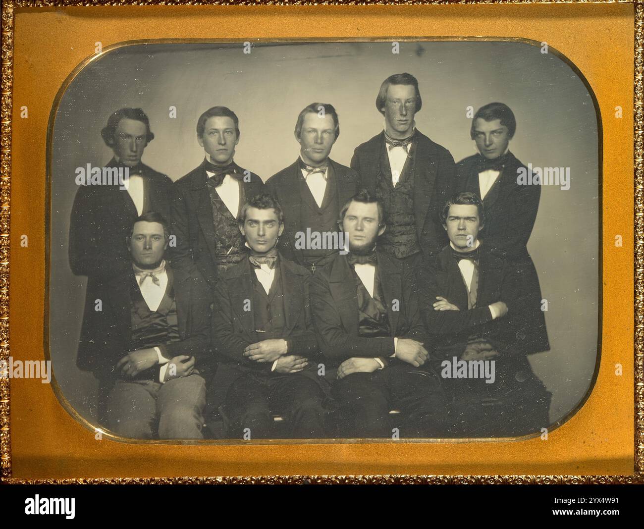 Group Portrait of Nine Young Men, about 1850. Additional Info: Five men ...