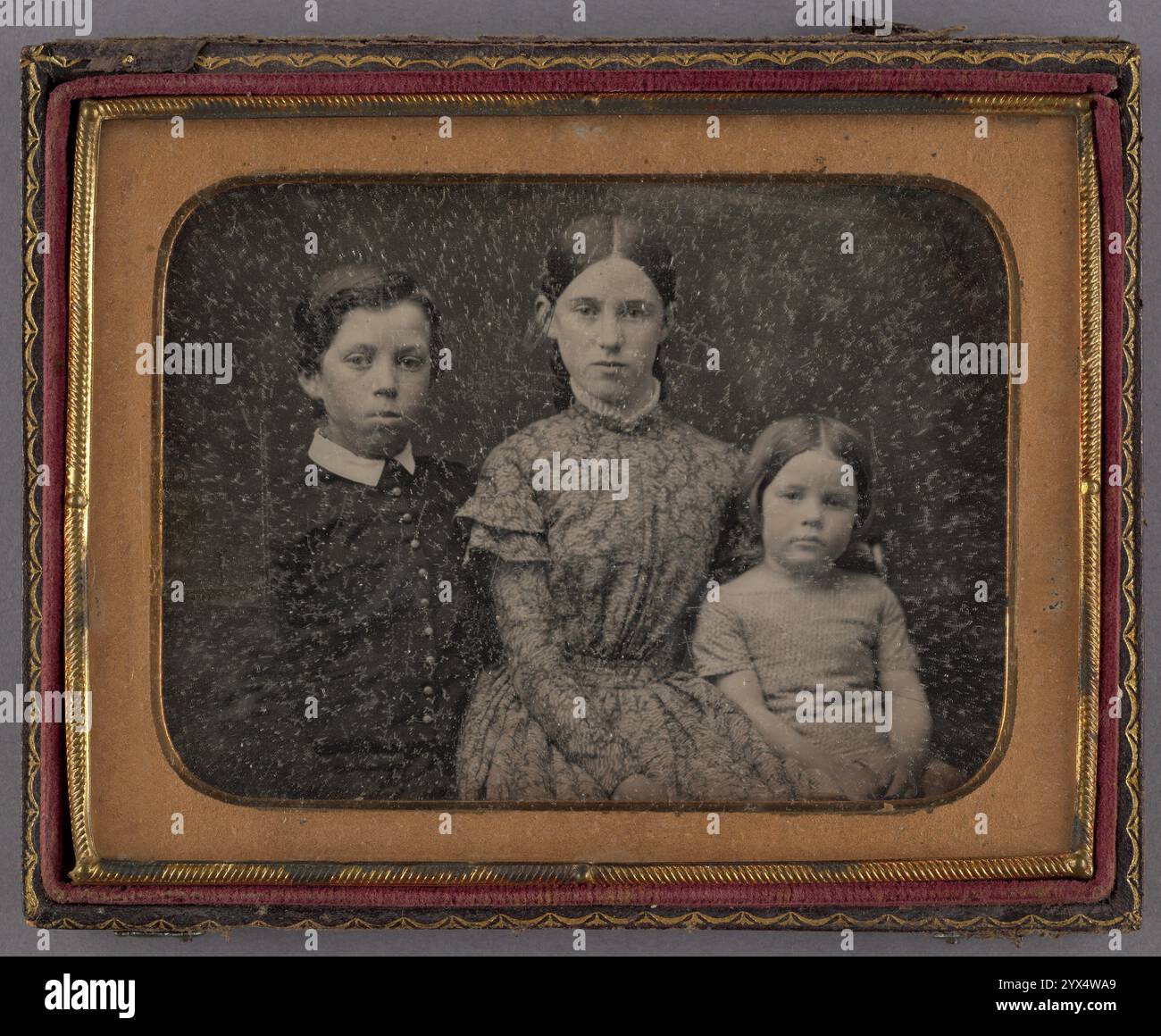 Portrait of Three Seated Children, about 1850. Additional Info: Boy at ...
