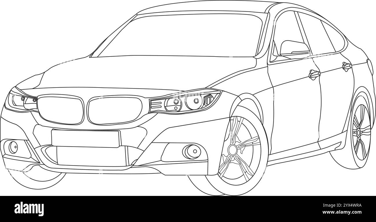 car vector drawing, cars line art hand draw, sport car line art, cars ...