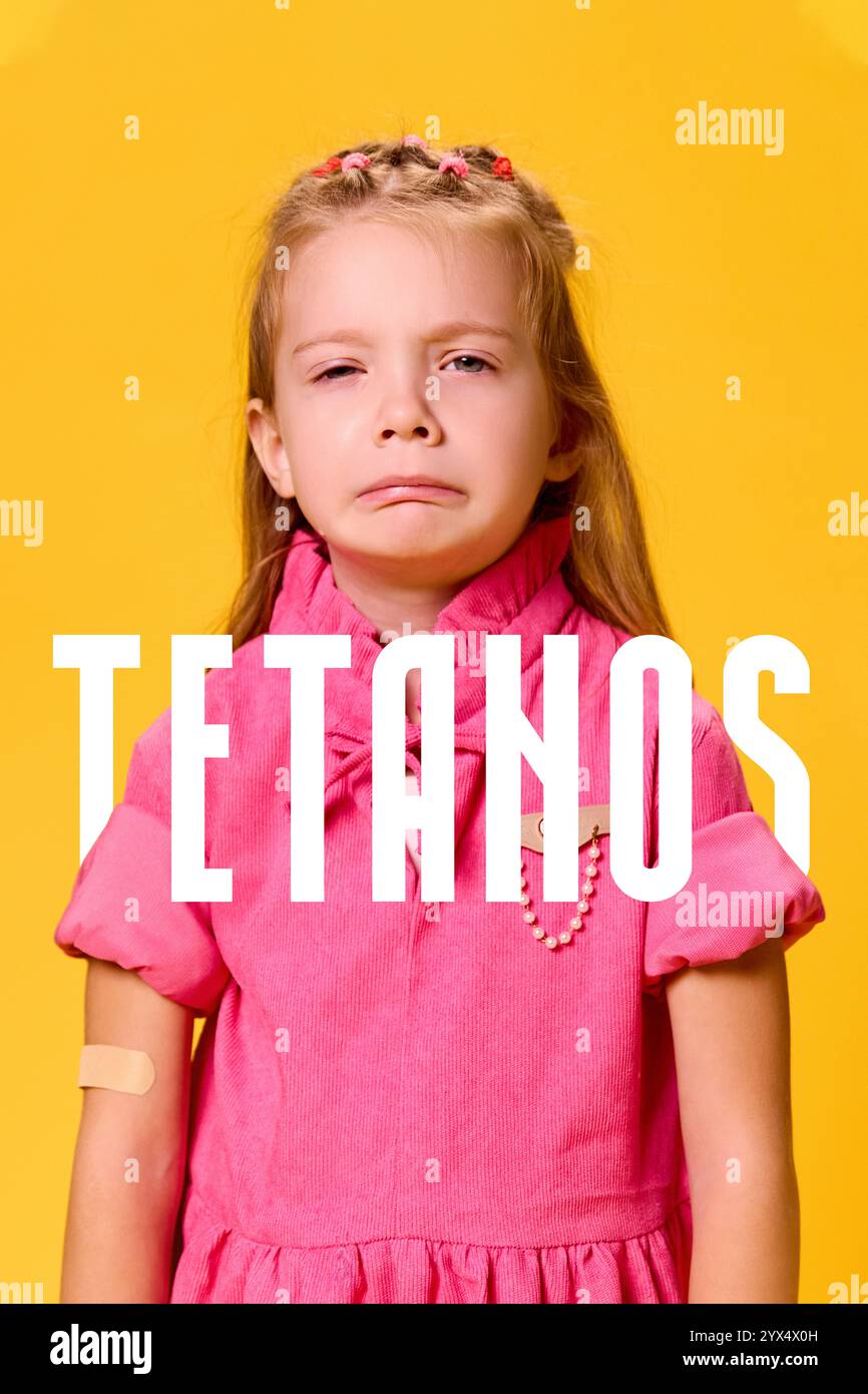 Poster. Contemporary art collage. Sad girl with bandage and text ...