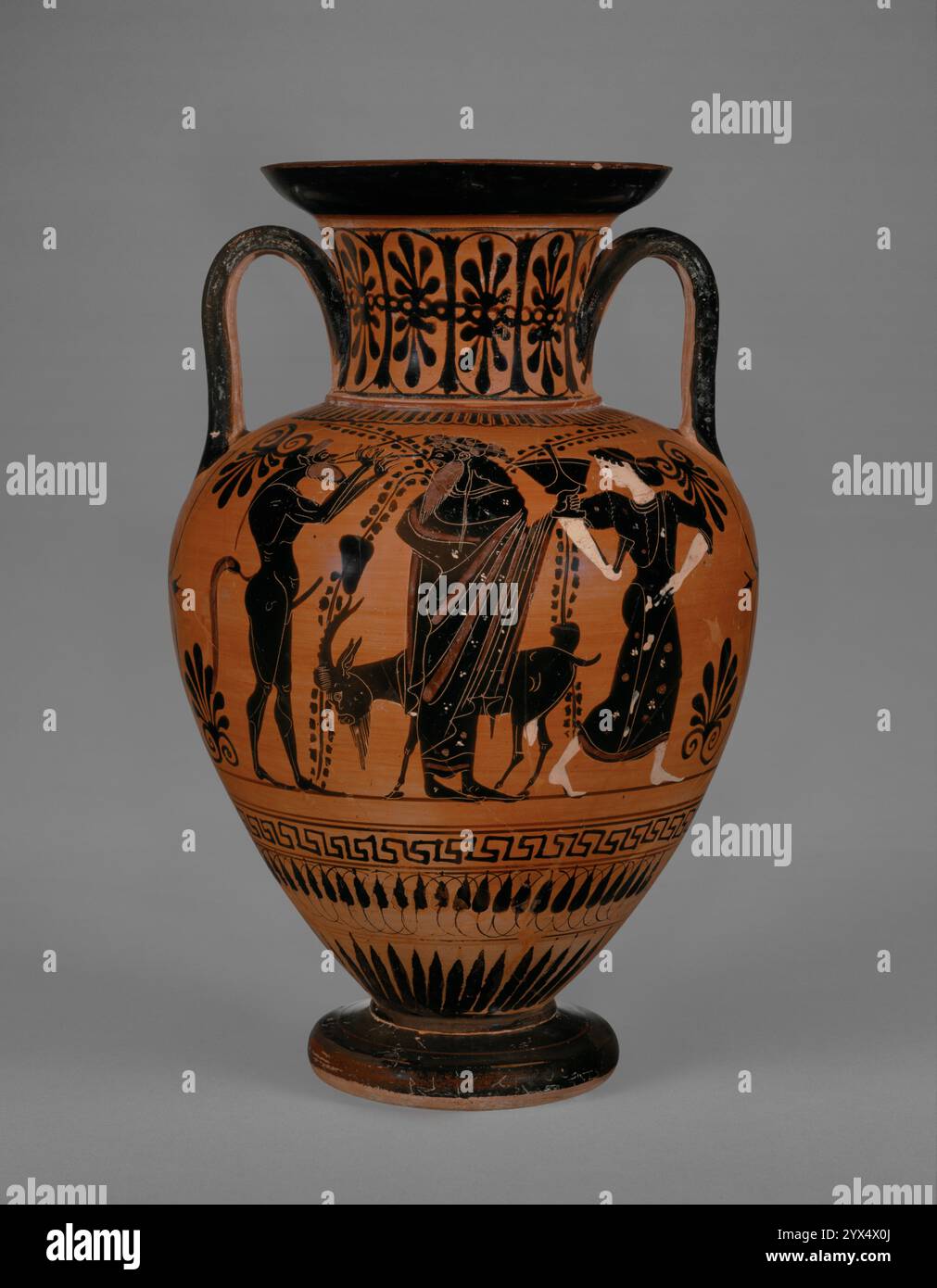 Black-Figure Neck Amphora, about 510 BC. Storage Jar with Dionysos ...