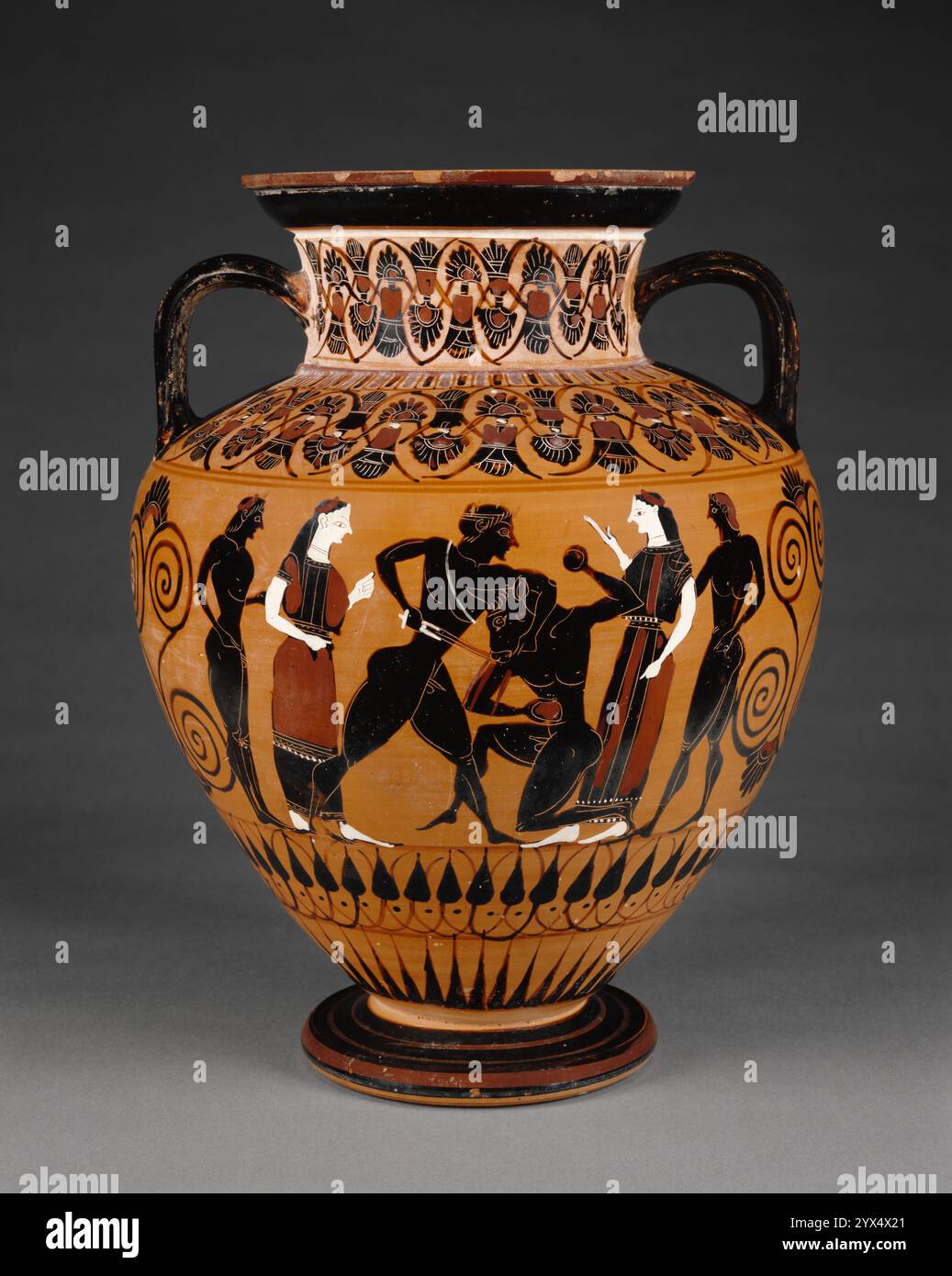Attic Black-Figure Neck Amphora, about 550 BC. Storage Jar with Theseus ...
