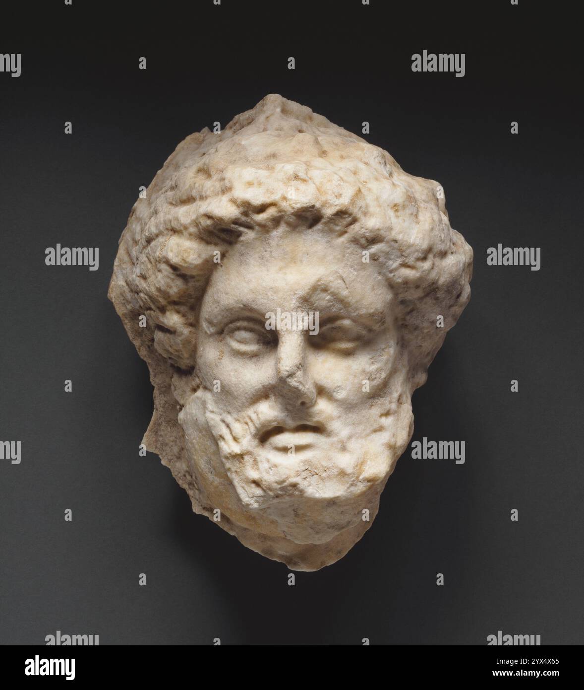 Head of a Bearded Man from a Grave Naiskos, about 340 BC Stock Photo ...